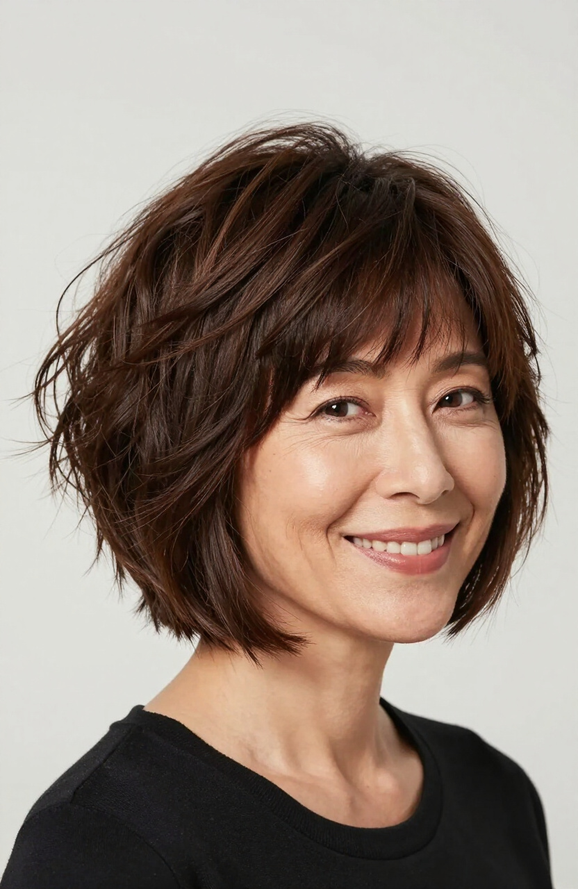 15 Bob Hairstyles with Curtain Bangs for Women Over 40 – Trend Is Style